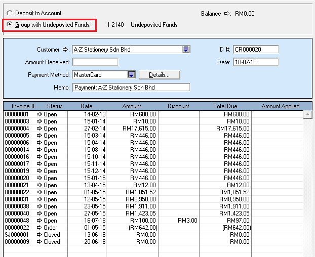 Prepare Bank Deposit and Payment Method – ABSS Support