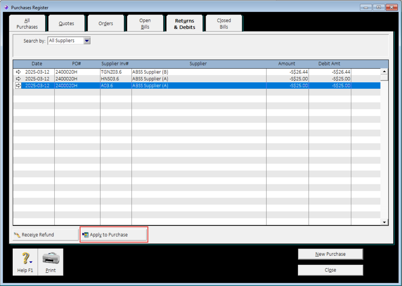 Import Bills/Debit Note and send to IRAS via InvoiceNow – ABSS Support
