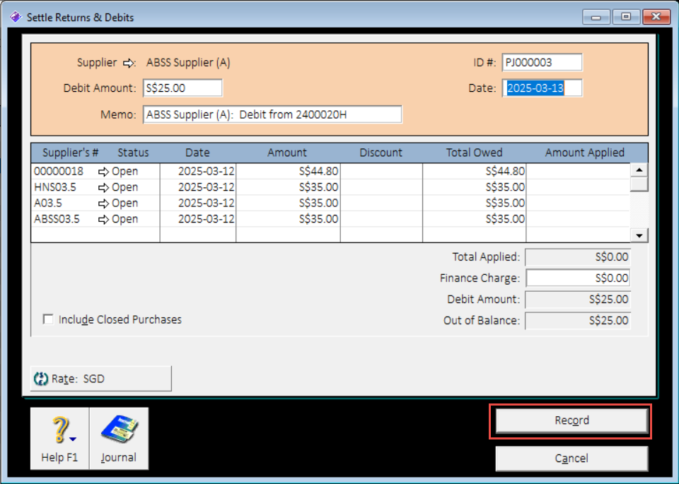 Import Bills/Debit Note and send to IRAS via InvoiceNow – ABSS Support