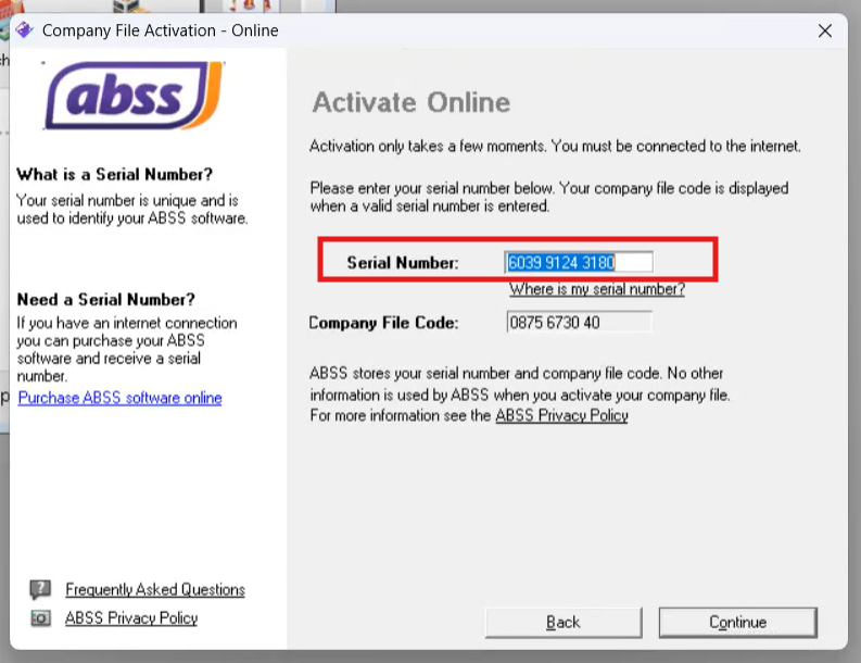 How to Activate Your ABSS Connect Datafile – ABSS Support